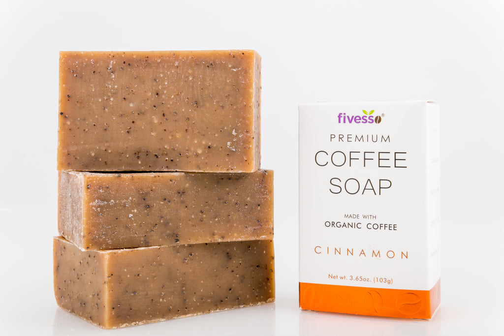 Organic Coffee Soap Bars (Pack of 3) - Cinnamon - Fivesso Na – FIVESSO